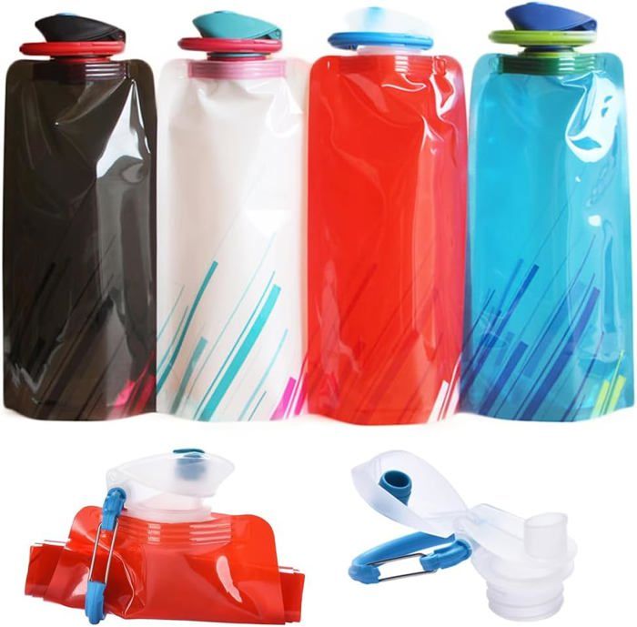 Bouteille d'eau Pliable 700ML Gourde Souple Pliables Bouteilles d'eau ...
