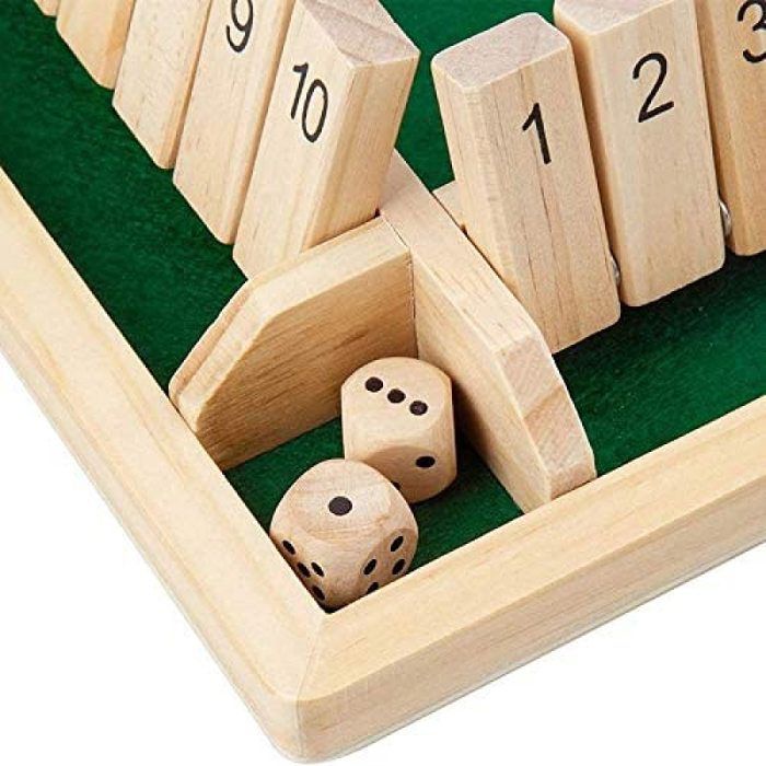 Jeu de société en bois, 4 joueurs Fermez la boîte Jeu de dés Mathématiques Jeu de dés de société ...