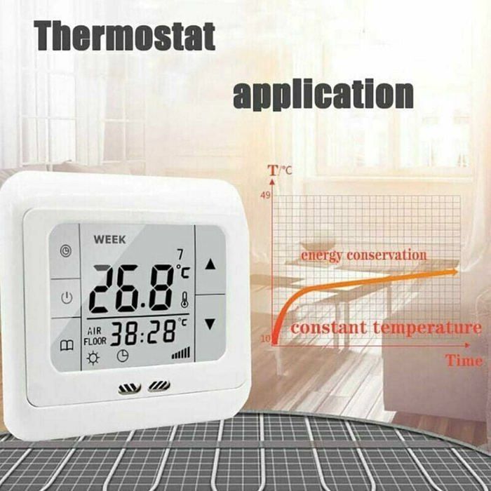 Digital Thermostat, Room Thermostat with LCD Display, Programmable ...
