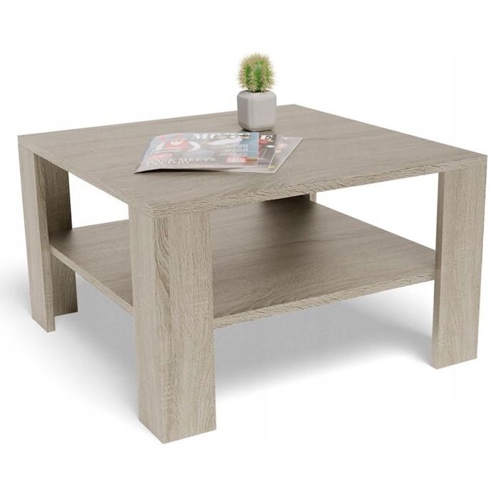 Table Basse EX3 - Design Minimaliste - 68x68 cm - Chêne Sonoma - Cdiscount Maison
