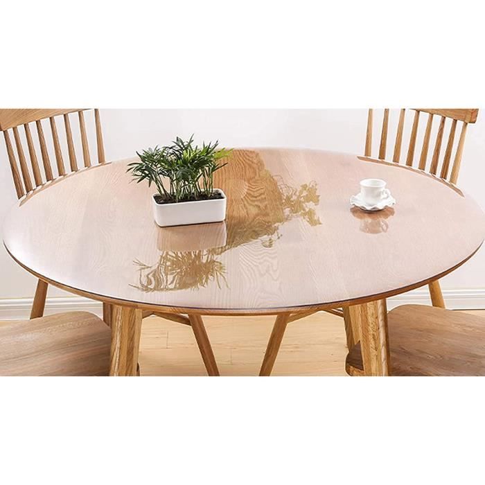 Protection de table ronde transparente en pvc antidérapant ...
