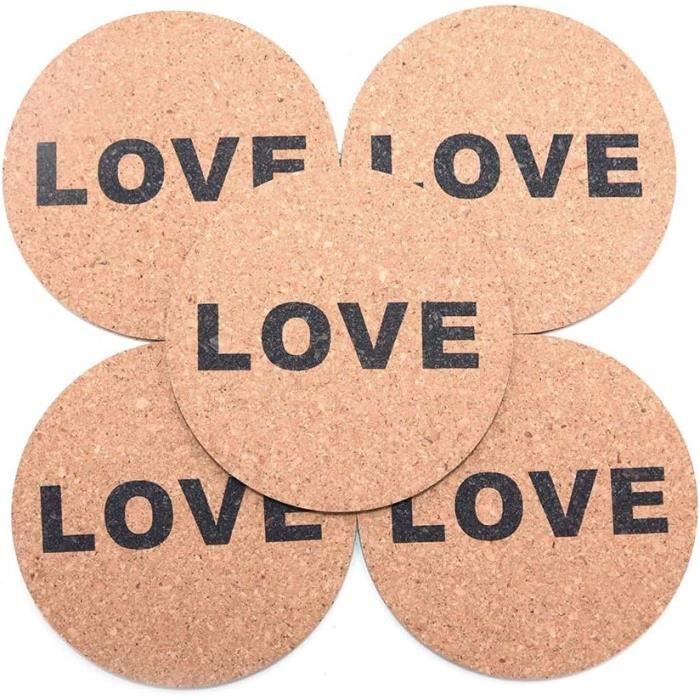 5Pcs Diamètre 4" Sous-Verres Ronds En Liège Protecteurs De Surface ...