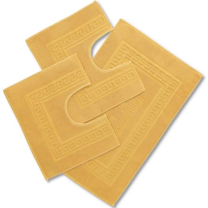 Set 3 Tapis Éponge De Bain, 1 Tapis 60X90 Cm + 2 Ronde Wc 60X45 Cm ...