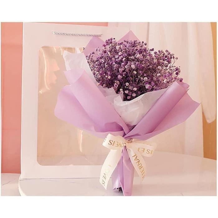 Fleurs séchées Faux Fleur de soie Gypsophile Fleurs Séchées Bouquet ...