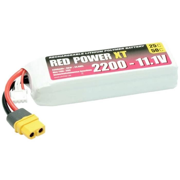 Red Power Pack de batterie (LiPo) 11.1 V 2200 mAh Softcase XT60 ...