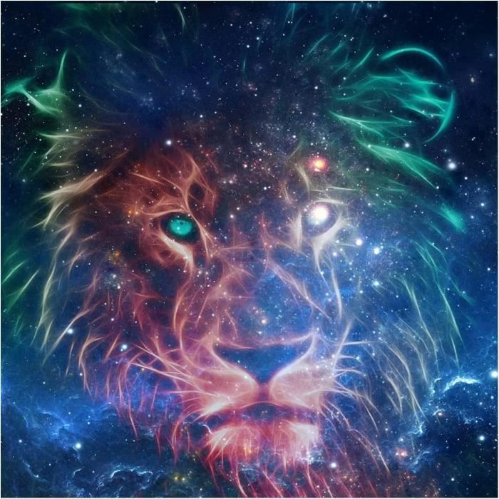 (Starry Lion 35X35Cm) Animaux Diamond Painting Kits Complet,5D King ...