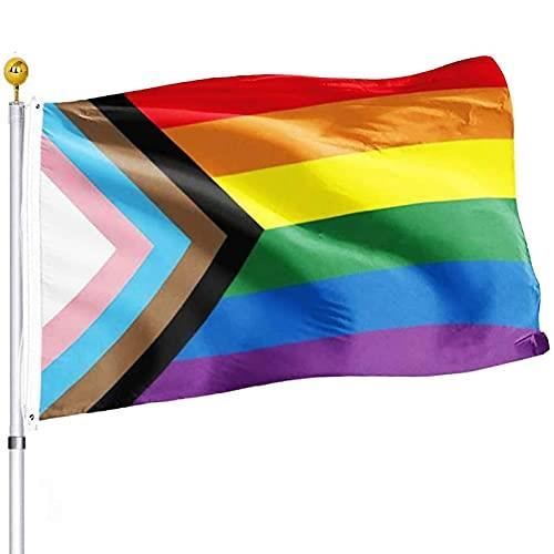 Drapeau Arc en Ciel 150x90cm Drapeau Rainbow LGBT Gay Pride avec 2 ...