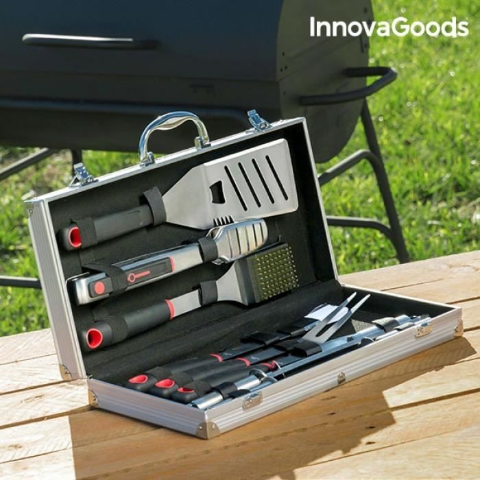 Kit Barbecue PRO de 11 accesoire BBQ en acier inoxydable avec Mallette ...