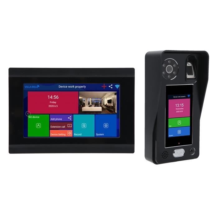 Dioche Interphone vidéo 7in 1080P WiFi vidéo porte téléphone sans fil ...