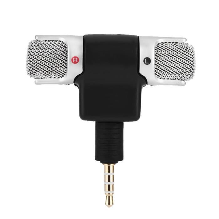 Microphone pour smartphone Mini microphone stéréo Microphone 3,5 mm ...