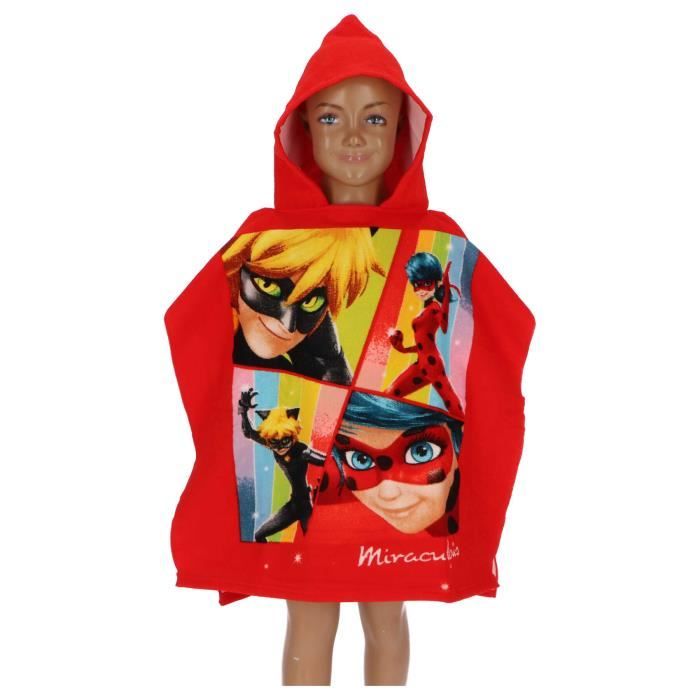 Poncho cape de bain MIRACULOUS LADYBUG 55X110 cm - Cdiscount ...