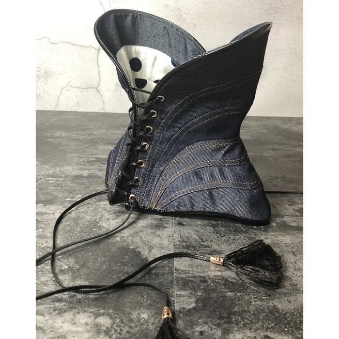 Bustier femme,Corset sous le buste en Jean bleu,nouveau Design,acier ...
