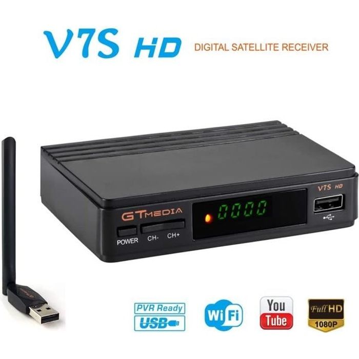 GT MEDIA V7S HD Récepteur Satellite Decodeur TV DVB-S2 avec Antenne ...