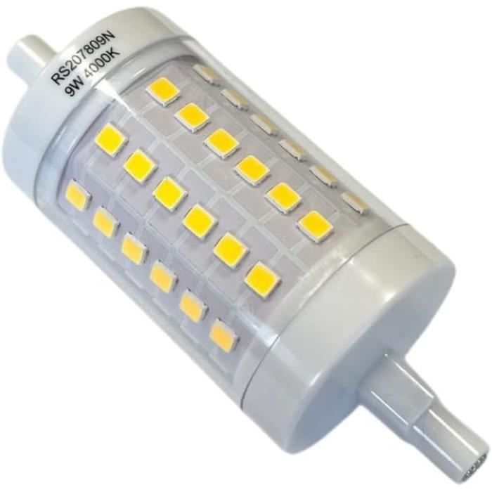 Ampoule Led R7S 78Mm,9W=80W 1020Lm,Diamètre 28Mm,Angle 360°(1,Blanc ...