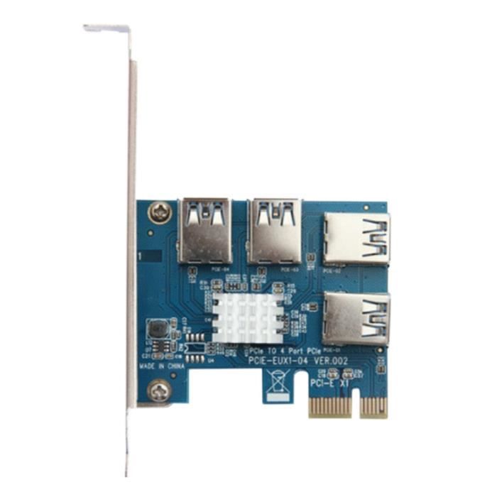Adaptateur PCI-E 1 à 4 Emplacement PCI-Express 1X à 16X USB 3.0 Convertisseur PCIe de Carte ...