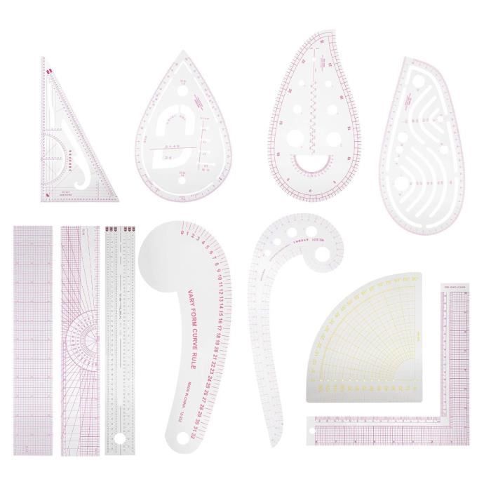 Ensemble de Règles de Couture, Règle en Tissu, Règle de Mesure en Forme ...