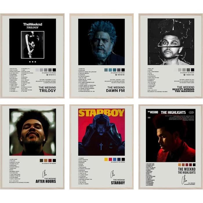 BDSHUNBF Lot de 6 d'Album de The Weeknd, Impressions sur Toile de ...