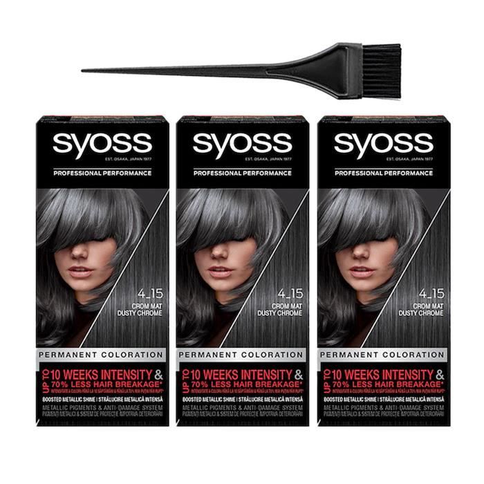 Coloration - SYOSS - Classique - Chrome Poussiéreux Gris - Cheveux ...