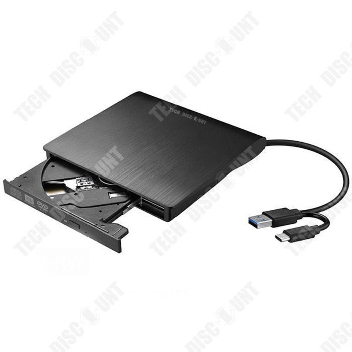 Graveur de DVD - TD® - USB 3.0 & Type-C - Noir - Vitesse 24X - Lecteur ...