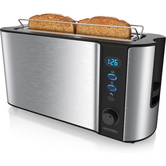 , Grille-Pain Long Fente 2 Tranches, Fonction Décongélation,1000W ...