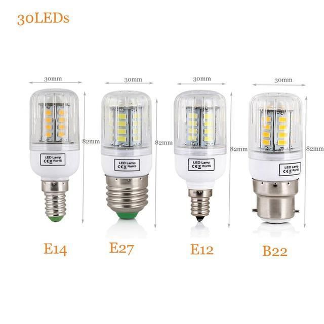 Ampoule,30LEDs 12W-E27 220V-Cool White--Ampoule LED SMD 5730, E14, E27, B22, E12, 24, 30, 42, 64 ...