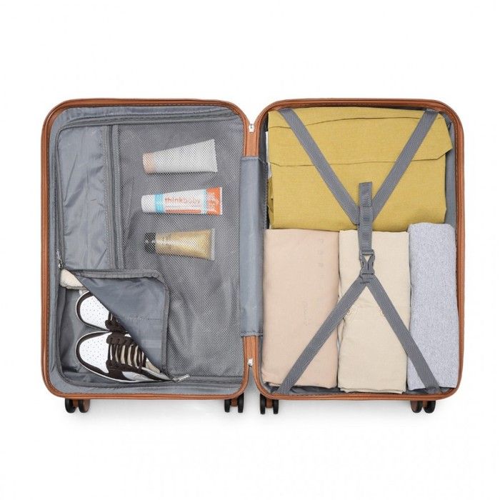 British Traveller Set de 3 Valise Cabine 53x35x21cm Valise + Pliable ...