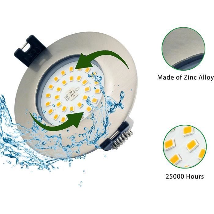 Spots Led Encastrables Ip44 Pour Salle De Bain, Protégés Contre Les ...