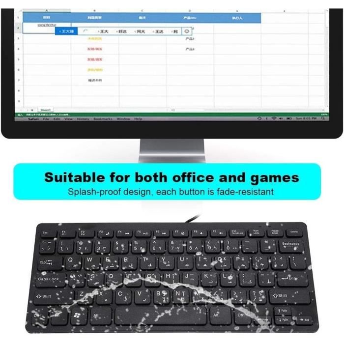 Clavier Arabe, 78 Touches Clavier D'Ordinateur Portable Arabe Clavier D ...