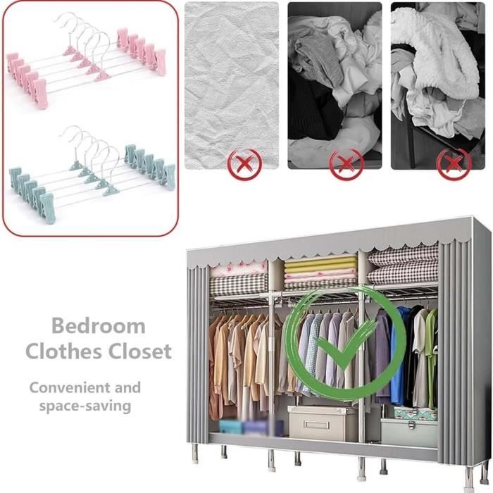 Grande Armoire en Tissu Robuste,Armoire Portable avec tringles de ...