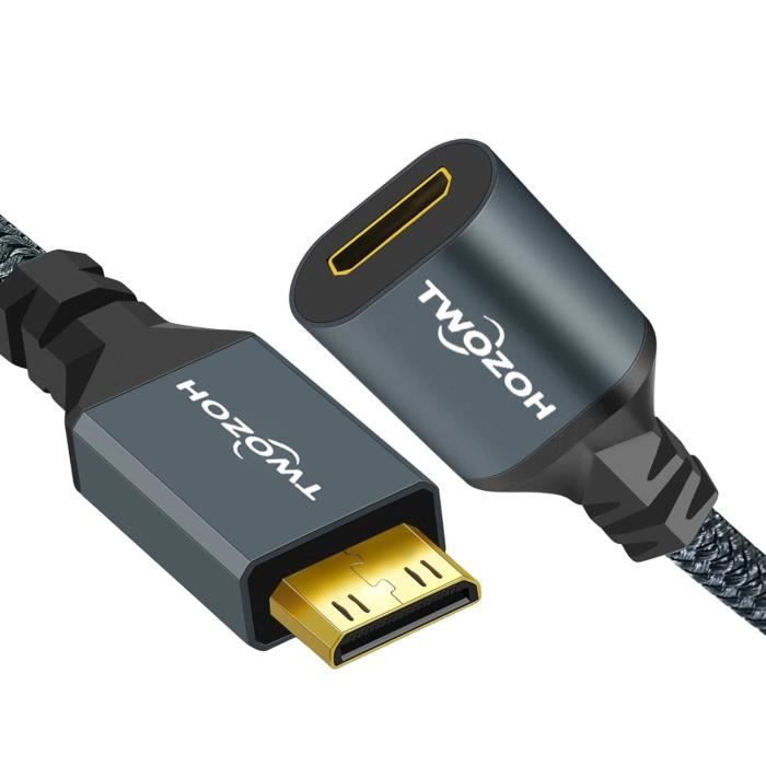 Câble Adaptateur Mini HDMI Mâle vers Femelle (Type C) Mini HDMI Mâle ...
