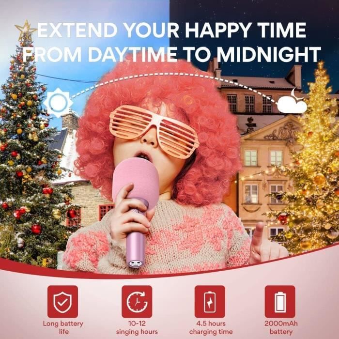 MAONO Microphone karaoké Bluetooth, MKP100 Micro portatif sans Fil ...