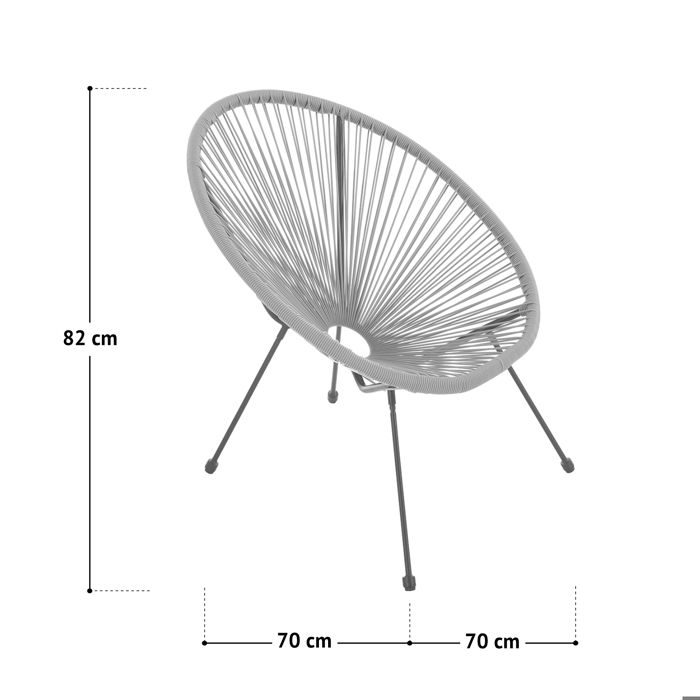 SVITA BALI Set de jardin Meuble de balcon Lounge Garniture Relax Egg ...