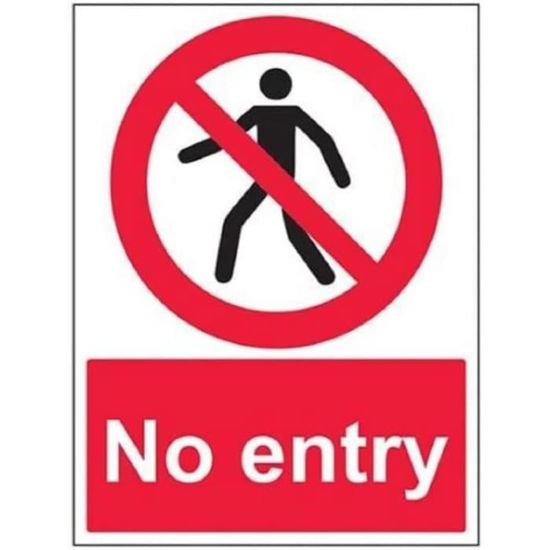 52016Bc-R "Sans Entrée Piéton Prohibition Accès Panneau, En Plastique ...