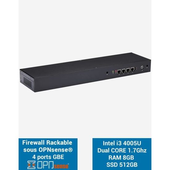 Firewall - QOTOM - R3x I3 4005U - 4 ports Gigabit - 8Go RAM - SSD 500Go ...