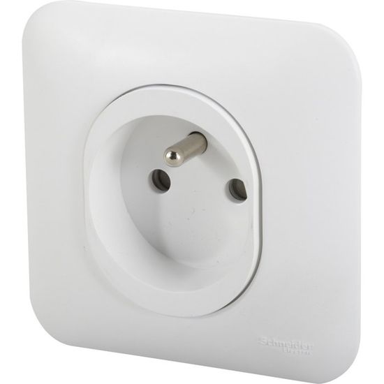 Prise de courant - SCHNEIDER ELECTRIC - OVALIS - Blanc - 2P+T ...