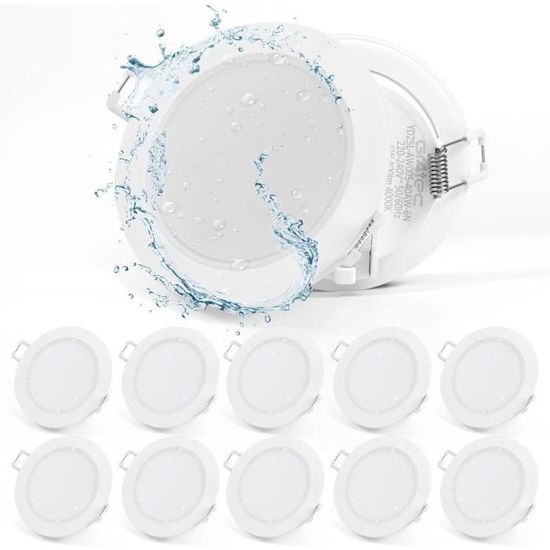 Gr4tec Spot Led Encastrable 10x 5w Spot Salle De Bain Ip65 400lm 2700k
