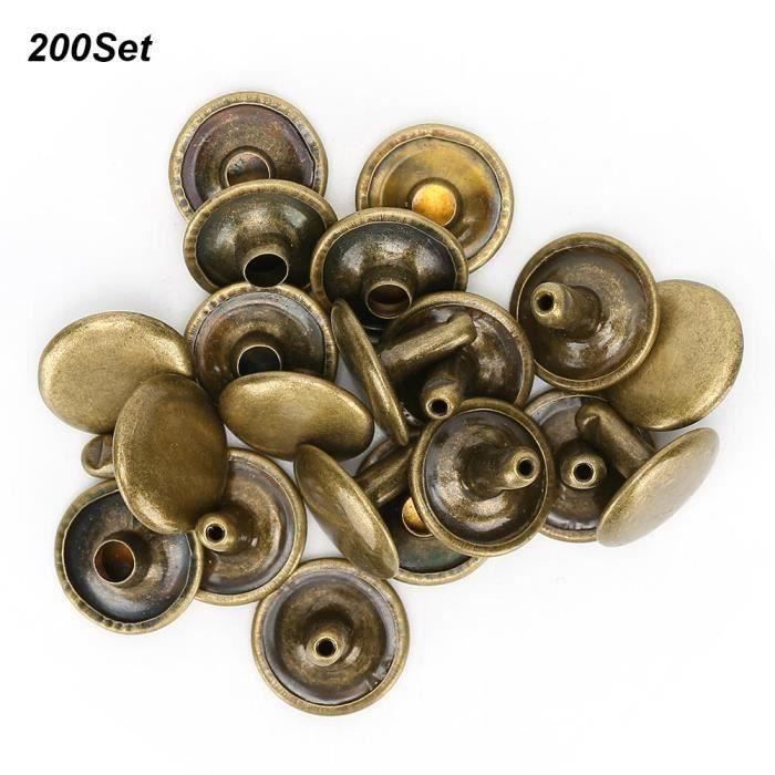 Fafeicy Rivet latéral 200 ensembles double capuchon rivet rond goujon ...