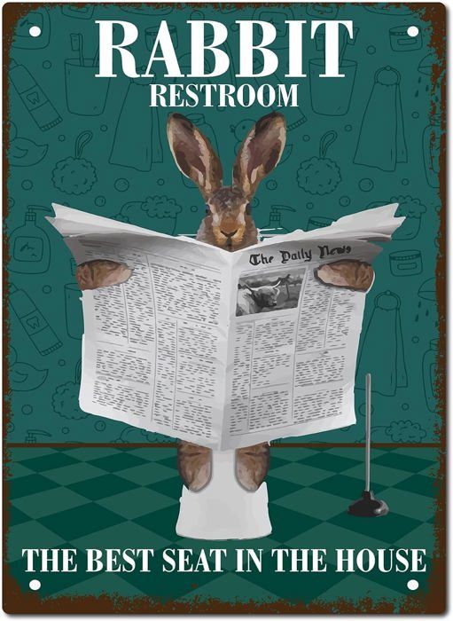 Lapin Mtal Tin Sign Toilettes The Best Seat Tin Garage Signs Plaques ...