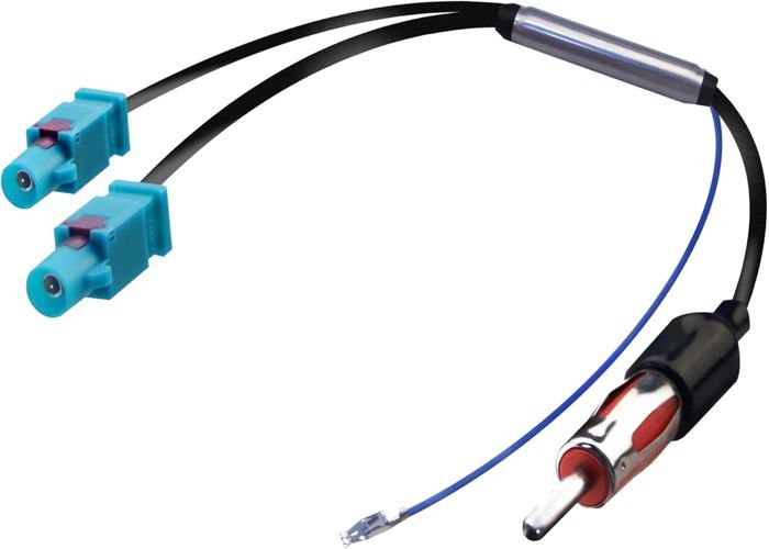 Adaptateur Antenne Autoradio Double Fakra vers Prise DIN Connecteur avec Amplificateur,Câble ...