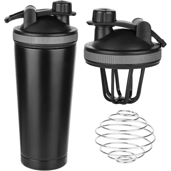 Shaker à protéines 750 ml, en acier inoxydable, shaker à protéines ...