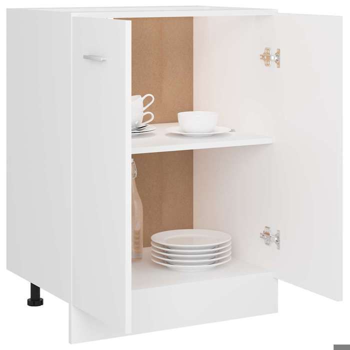 Meuble bas en bois d'ingénierie - WIENS - Blanc - 60x46x81,5 cm - Style ...