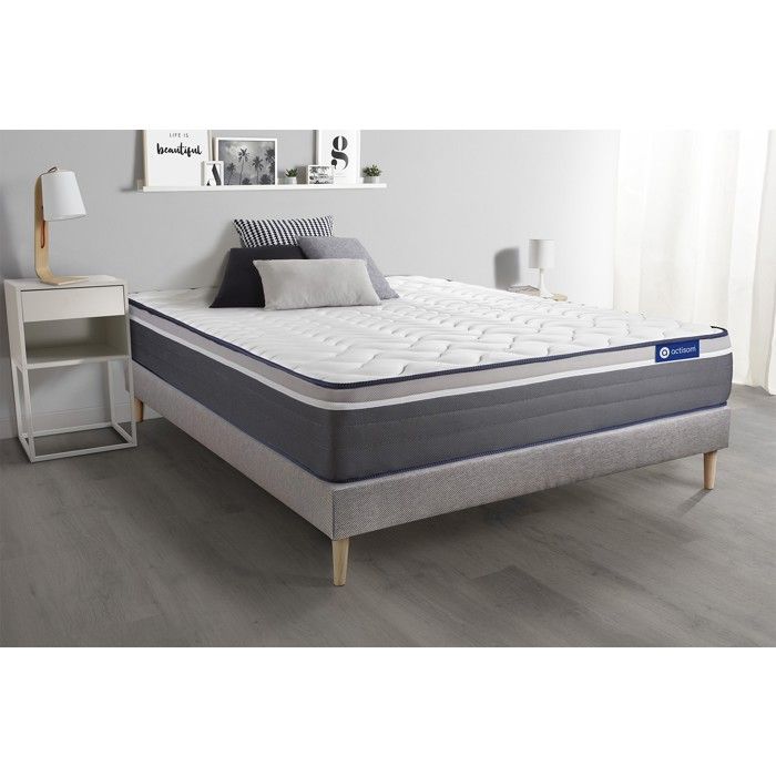 Ensemble matelas ACTILATEX PLUS 200x200 Latex+Mémoire de forme Maxi épaisseur 7zones de confort ...
