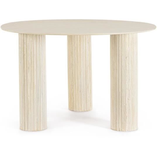 Table de salle à manger - BIZZOTTO - Dacca Nat D120 - Ronde - Bois de ...