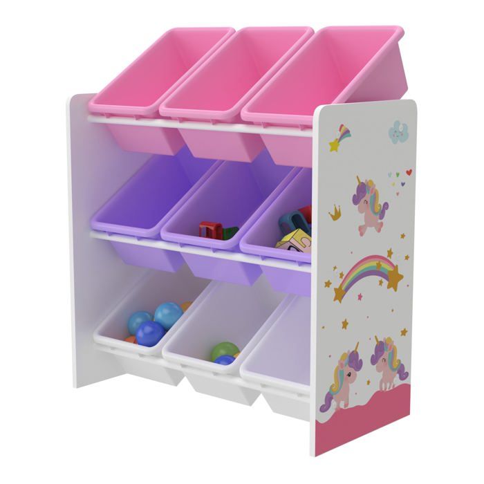 Étagère de rangement muxía pour enfant avec 9 bacs ouverts blanc ...