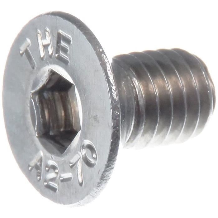 Vis à tête fraisée M6 x 10 mm, acier inoxydable V2A VA A2, DIN 7991 ...