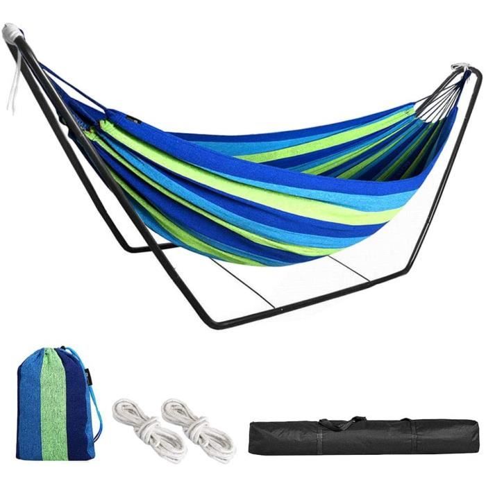Hamac Double Pliable de Jardin Hamac Suspendu avec Support Tropical en ...