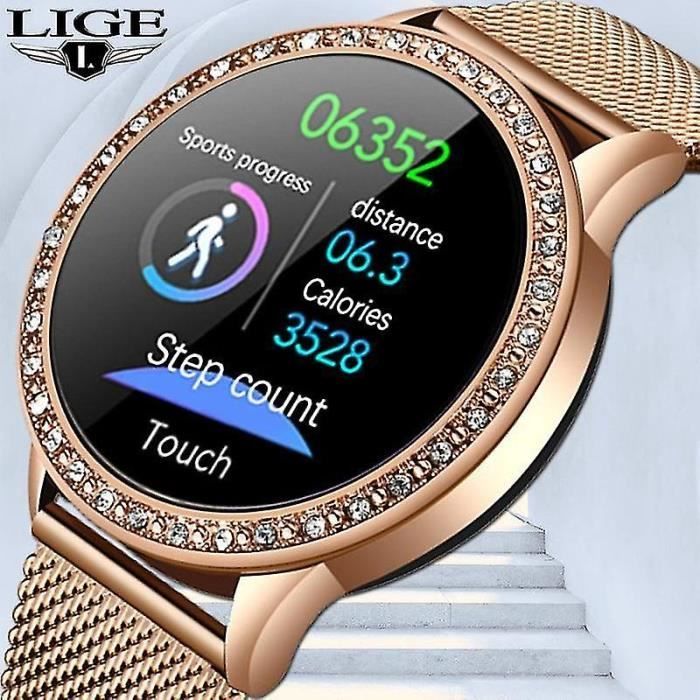 Montre connectée,Écran Smart Watch Femmes hommes Full Touch Fitness ...