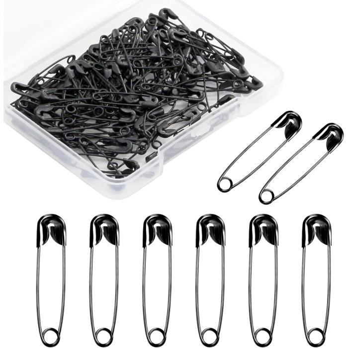150 Pièces Épingles De Nourrice, 19Mm Noir Épingle De Sûreté, Haute ...