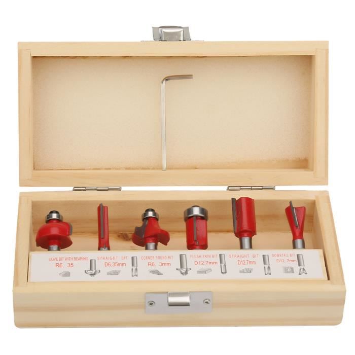 ROM Fraise Wood Milling Cutter, 6Pcs Wood Milling Cutter 1/4 'Router ...