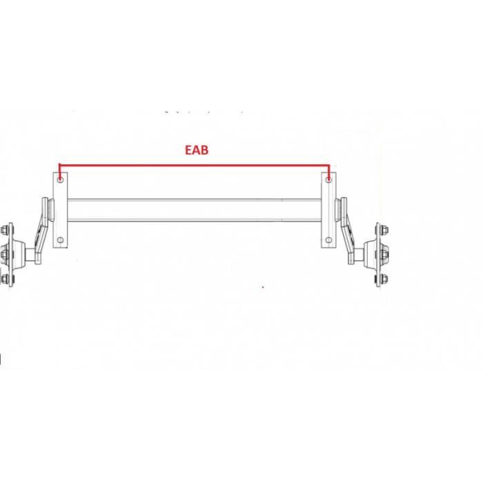 Essieu remorque non freiné PTC: 750Kg 4TR115 EAB à la demande ...